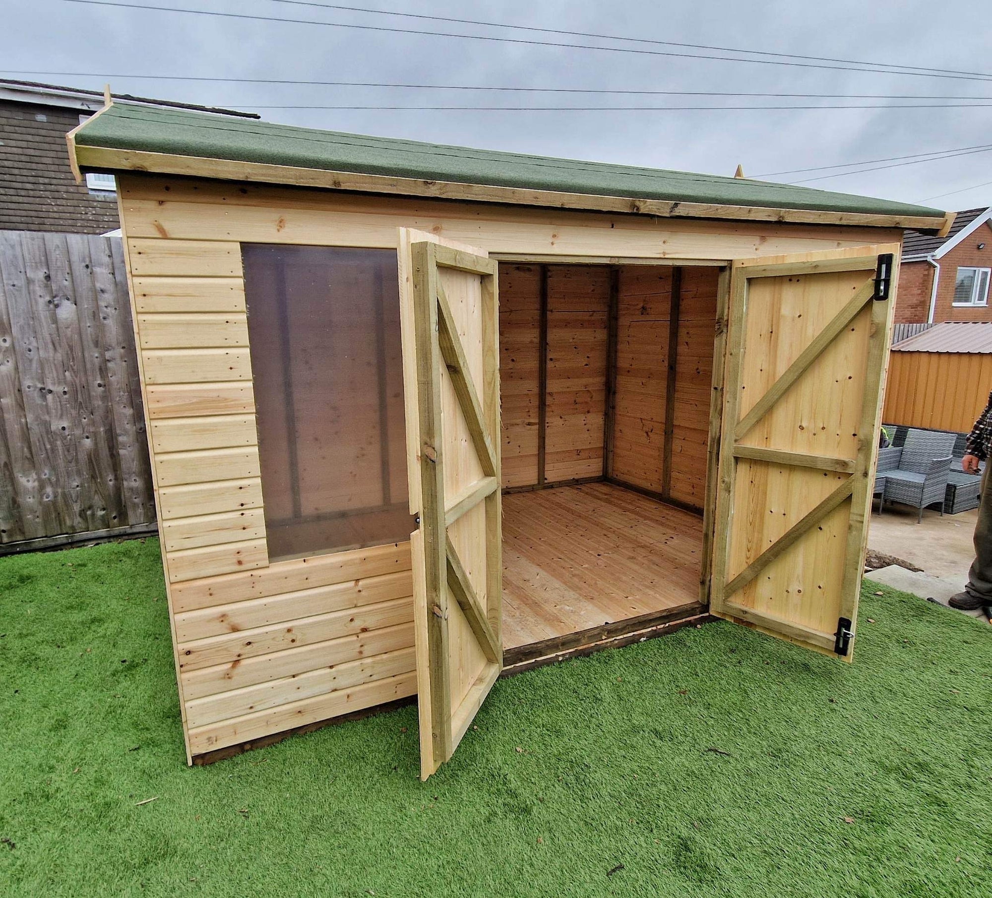 12' x 8' Wooden Shed A PENT - 12mm Shiplap - 50mm Frame – Philip Jones ...